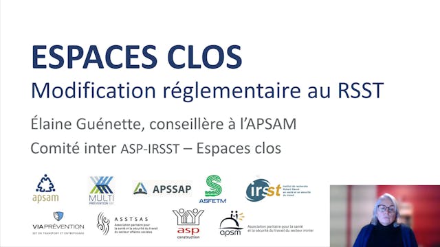 Espaces clos : une vidéo pour comprendre le changement réglementaire ...