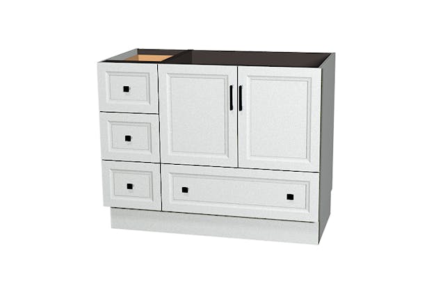 Elegance dynamic off-centered simple vanity with drawers | Vanico-Maronyx