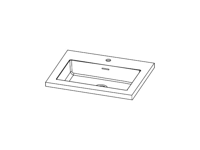 EDGE 1 ¼" vanity top with overflow and drilling | Vanico-Maronyx