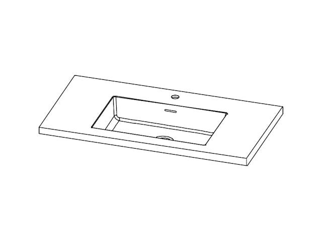 Plan-lavabo EDGE 1 ¼" avec perçage et trop-plein | Vanico-Maronyx