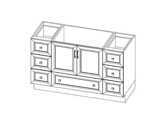 Elegance dynamic centered simple vanity 2 doors with drawers | Vanico ...